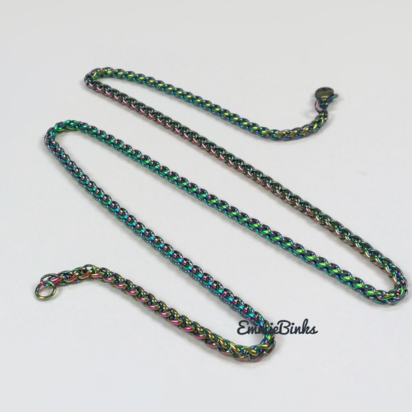 Jewelry | New 2mm Oil Slick Holographic Spiga Stainless Steel Chain ...